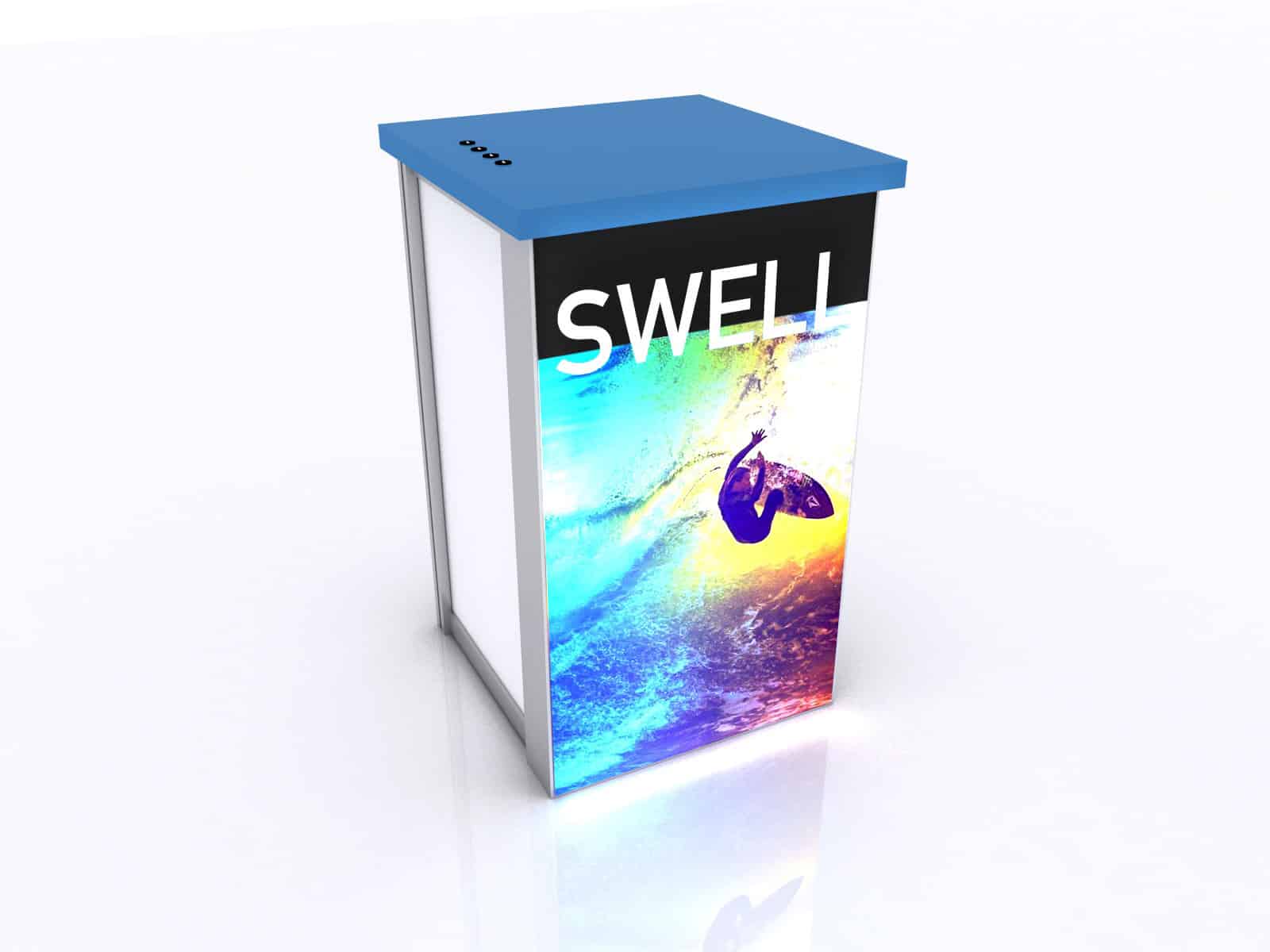 Backlit Charging Station Counter, 2x2x3.2-ft | Plum Grove