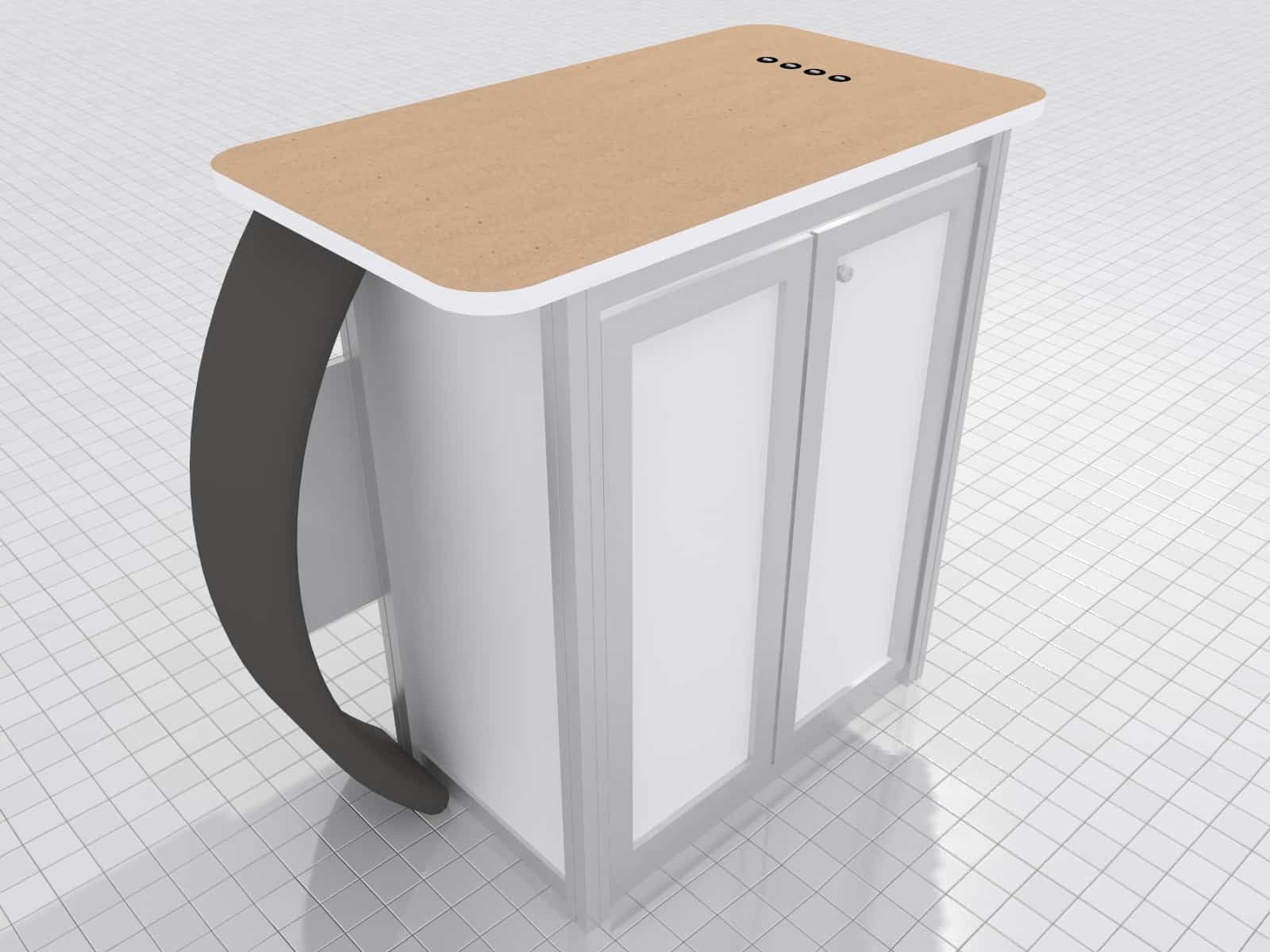 4-ft Reception Counter with Charging Station, 4.3x1.5x3.2-ft | Plum Grove