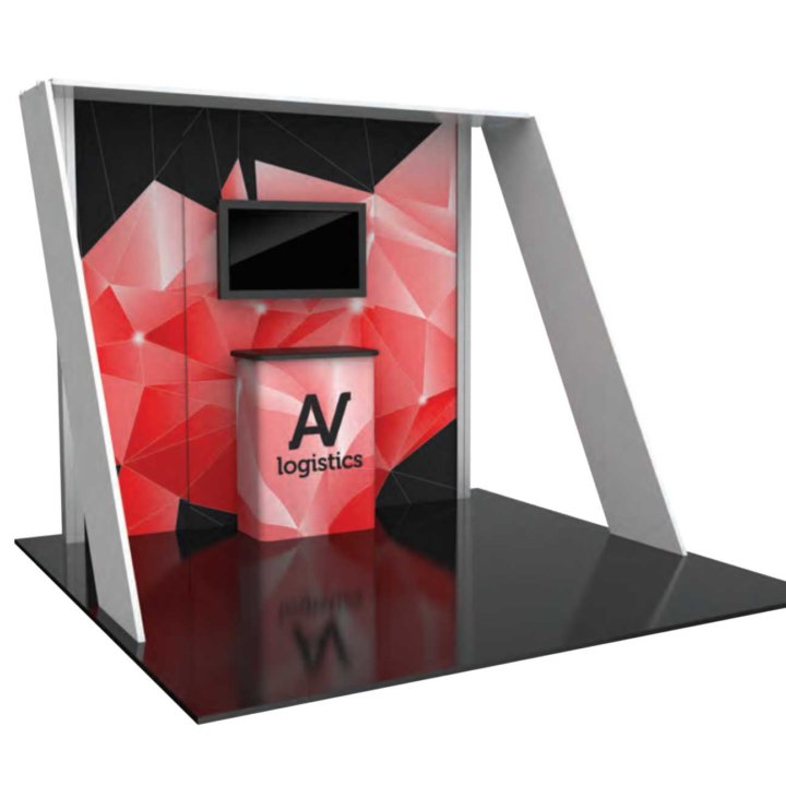 10x10 Modern Display with Counter & Monitor Mount | Orbus Hybrid Pro 07 ...