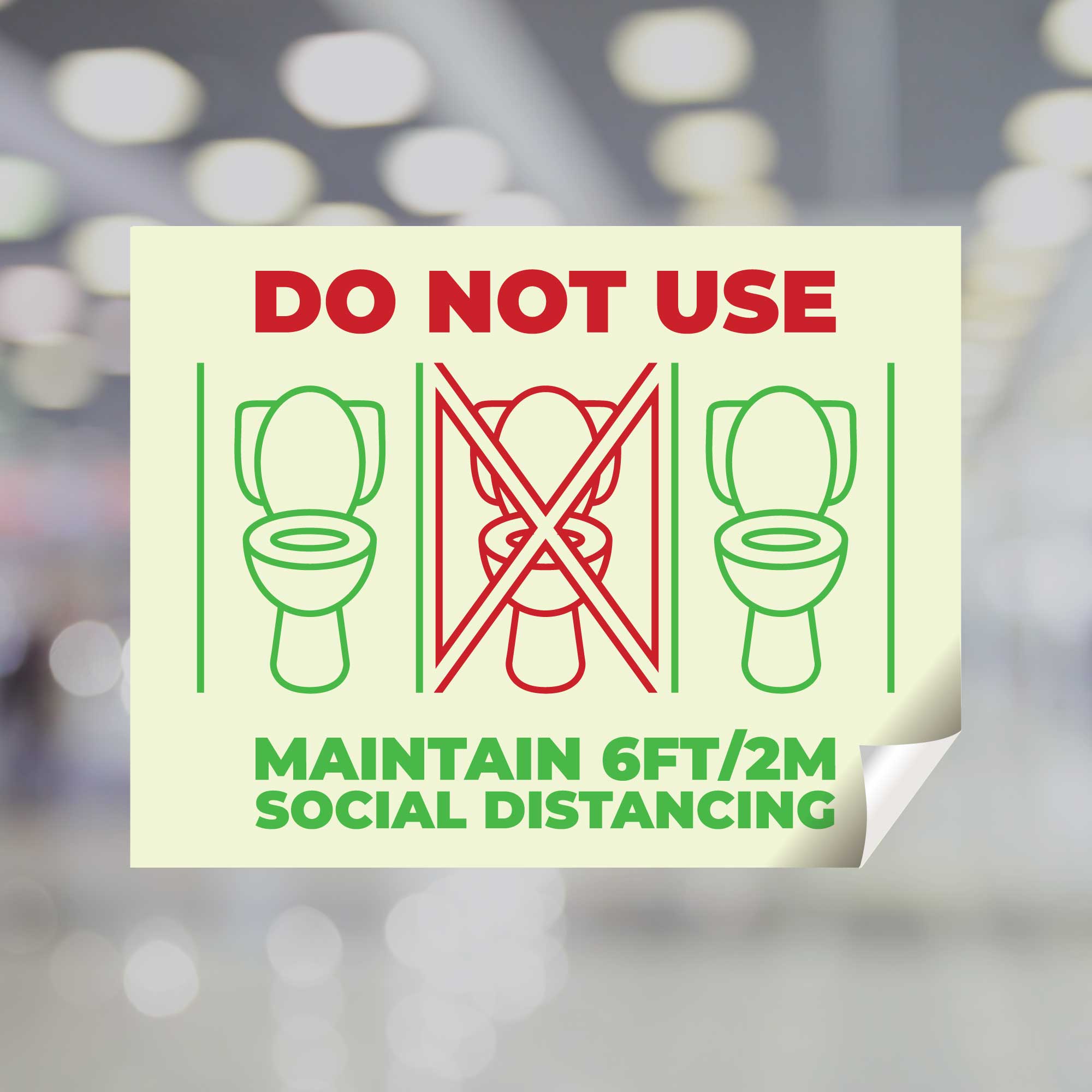“Do Not Use – Maintain 6FT/2M Social Distancing" Bathroom Decal | Plum ...