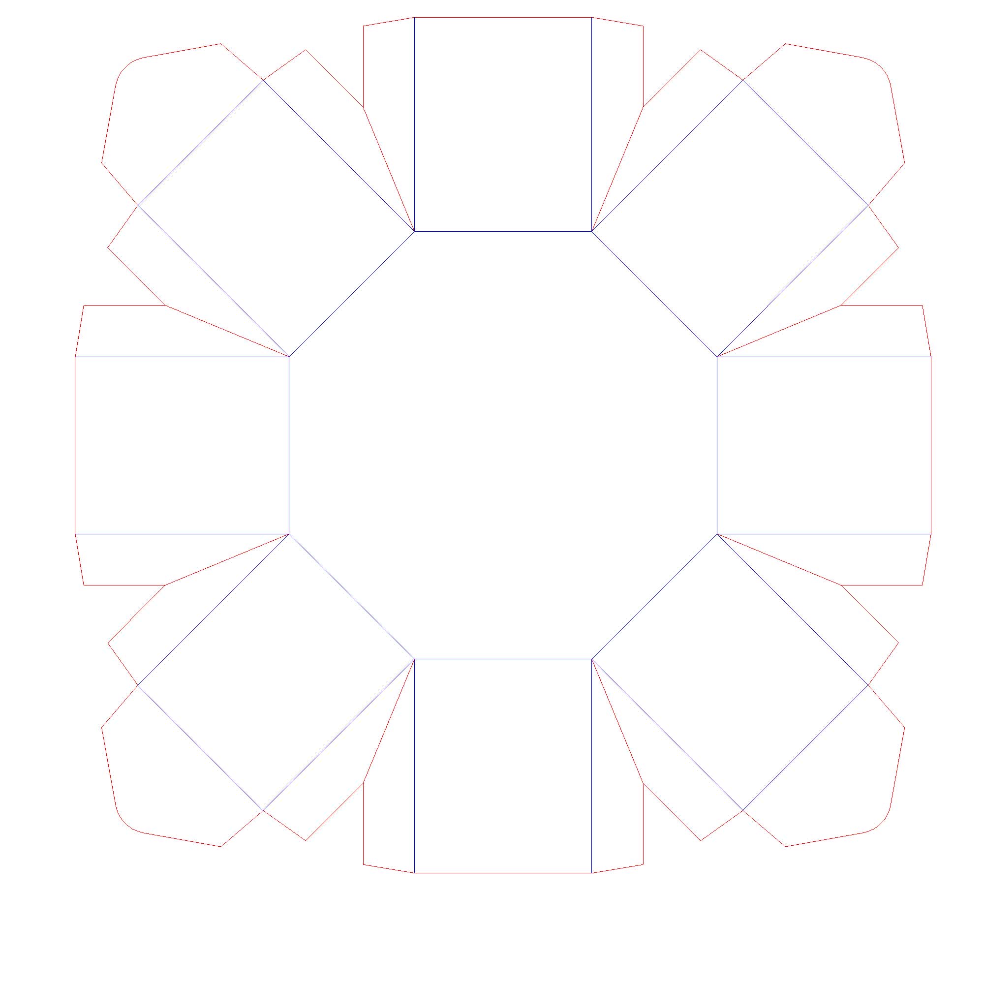 "10-in x 10-in x 5.25-in H octagon-shaped box with open top. | Plum Grove