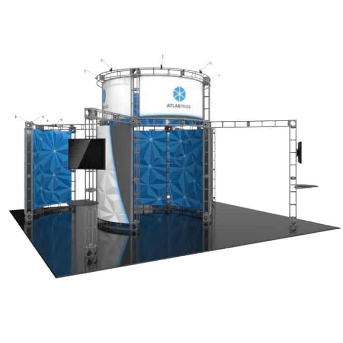 20x20 Island Display with Meeting Area | Orbus Truss Atlas | Plum Grove