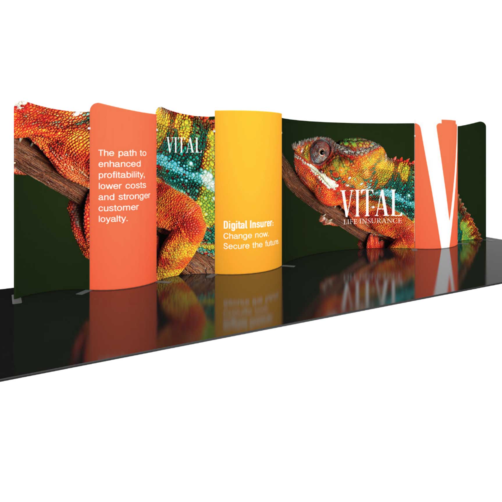 30-ft Curved Display with 7 Custom Art Panels | Orbus Modulate 1 | Plum ...