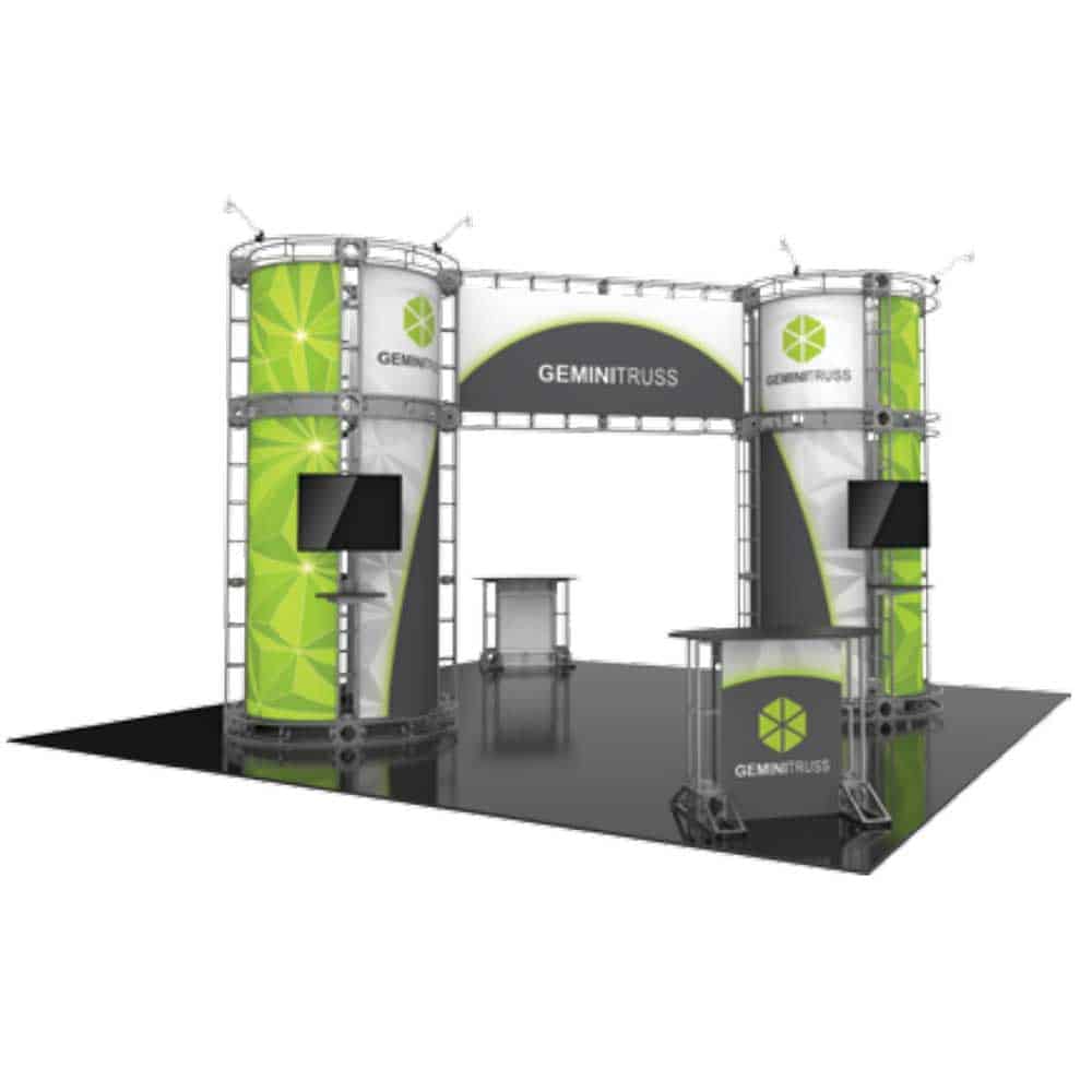 20x20 Display with 11-ft Towers, Monitor Mounts & Counters | Orbus ...