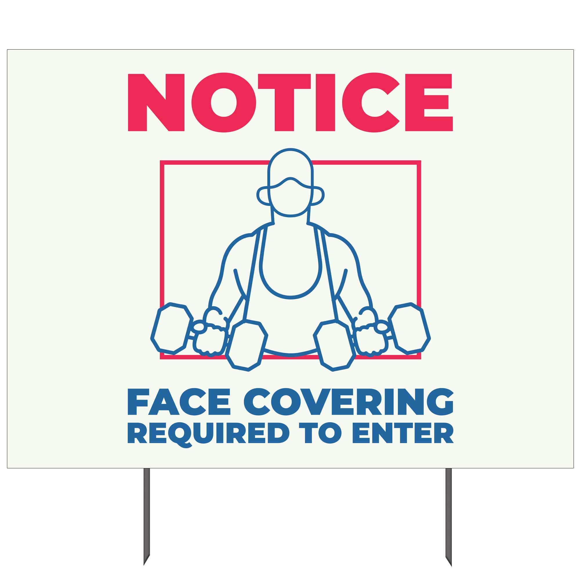 "Notice - Face Covering Required" Double-sided Yard Sign, 23x17-in ...