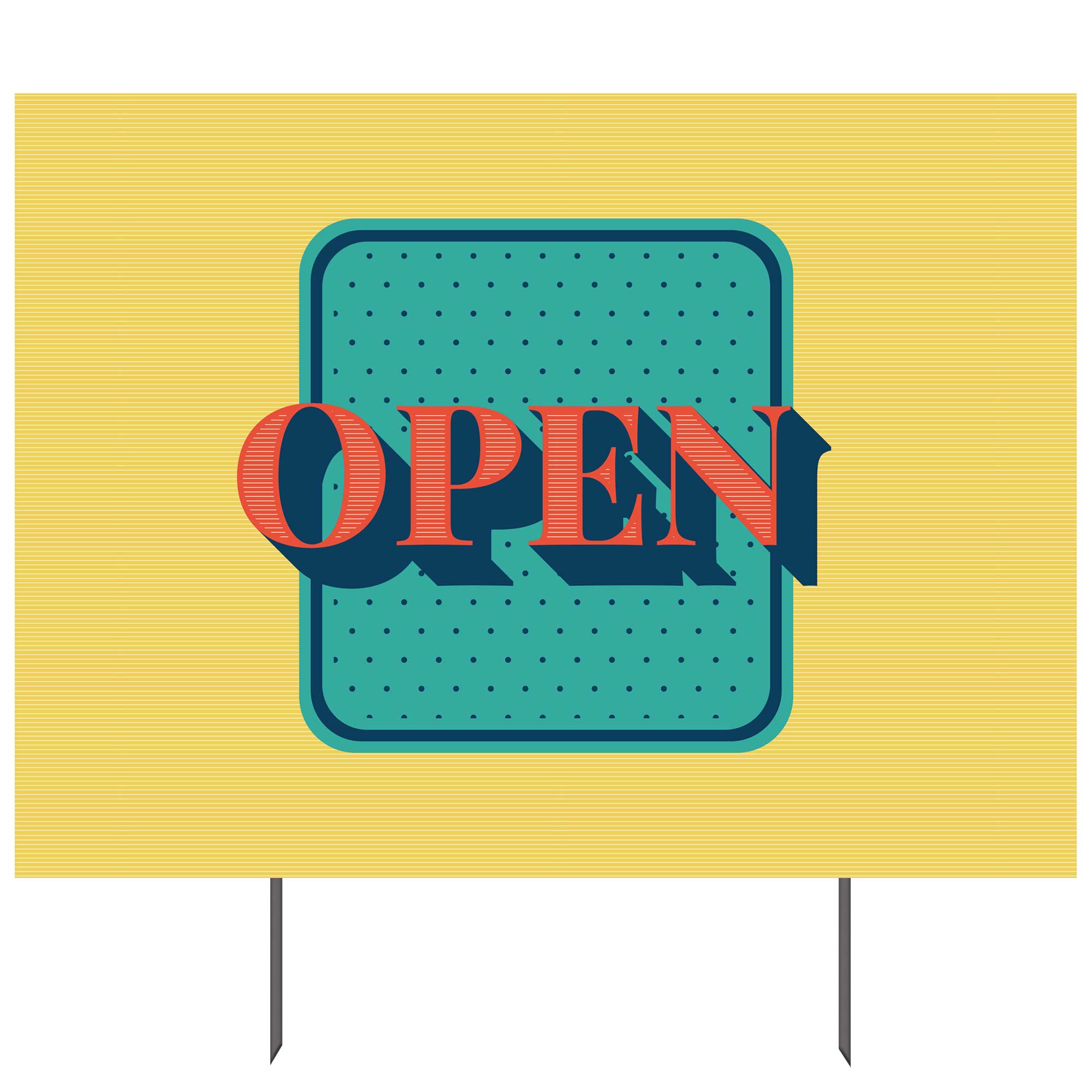 "Open" Double-sided Yard Sign, 23x17-in | Plum Grove