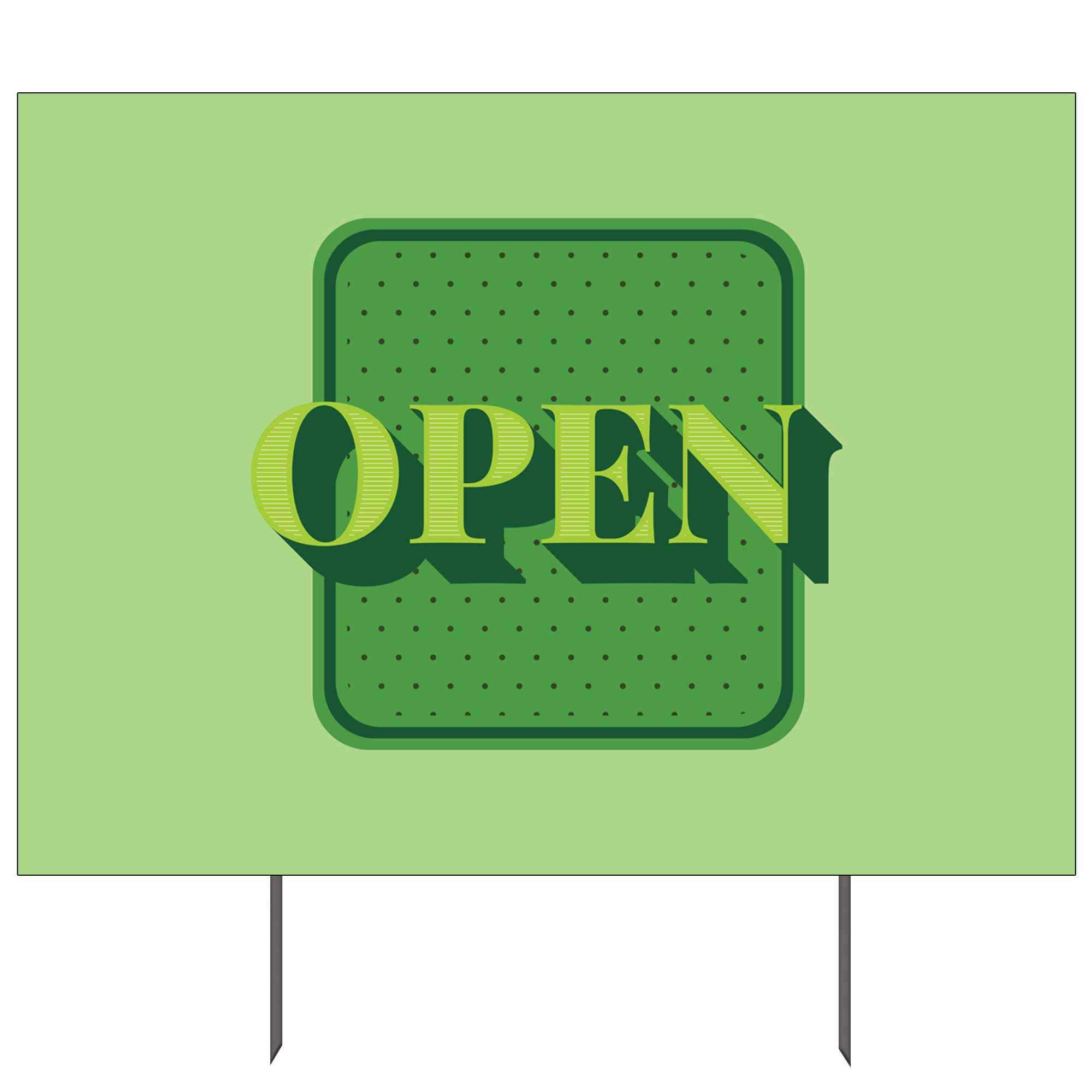 "Open" Double-sided Yard Sign, 23x17-in | Plum Grove