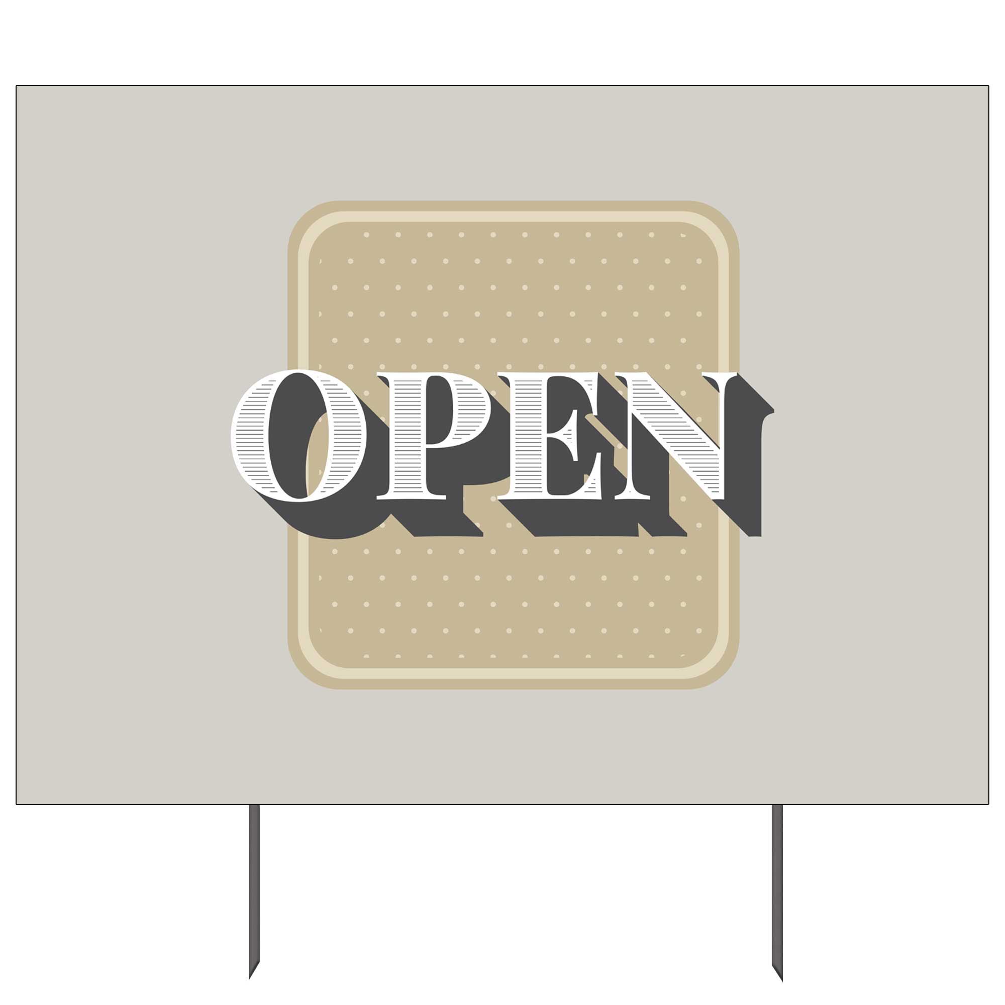 "Open" Double-sided Yard Sign, 23x17-in | Plum Grove
