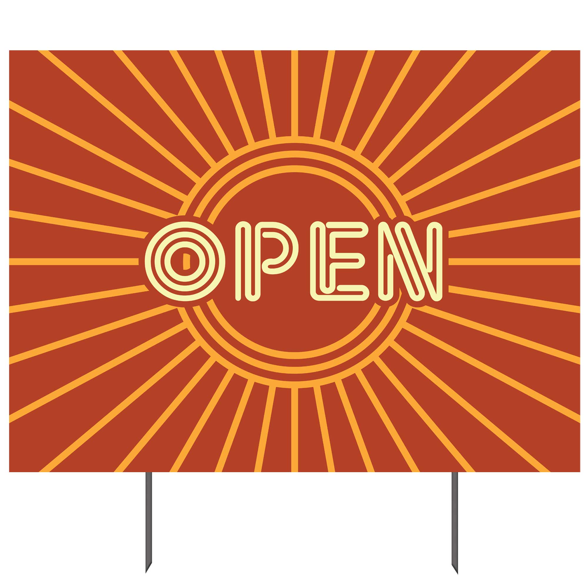 "Open" Double-sided Yard Sign, 23x17-in | Plum Grove