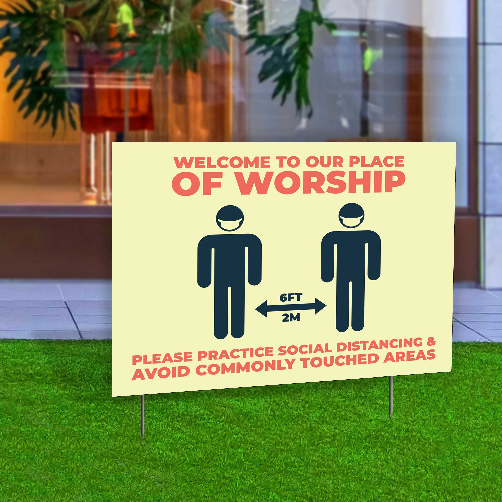 "Welcome To Our Place Of Worship" Double-sided Yard Sign, 23x17-in ...
