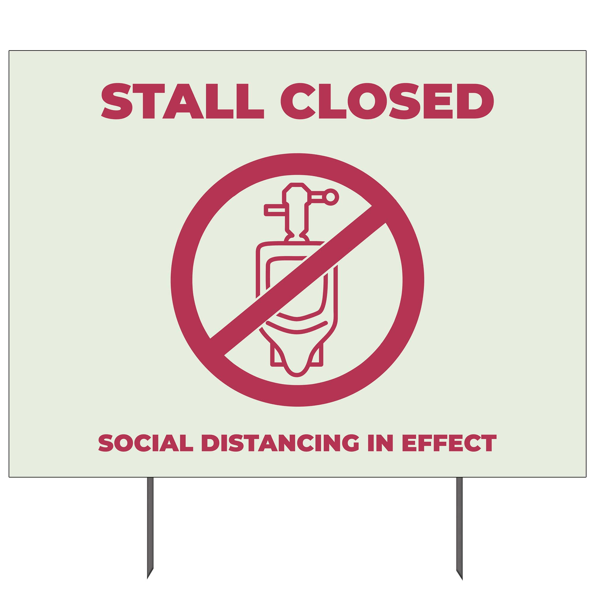 "Stall Closed – Social Distancing In Effect" Men's Room Yard Sign ...