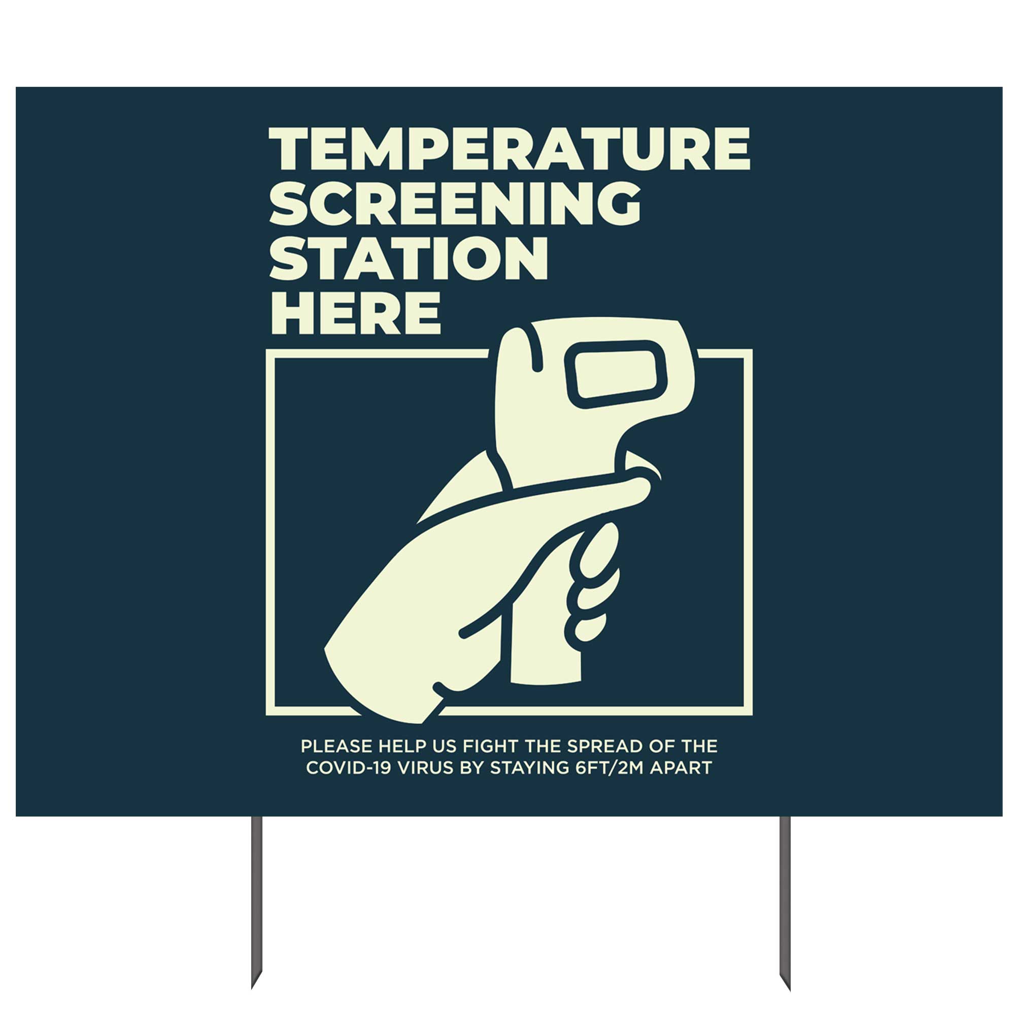 "Temperature Screening Station Here" Double-sided Yard Sign, 23x17-in ...
