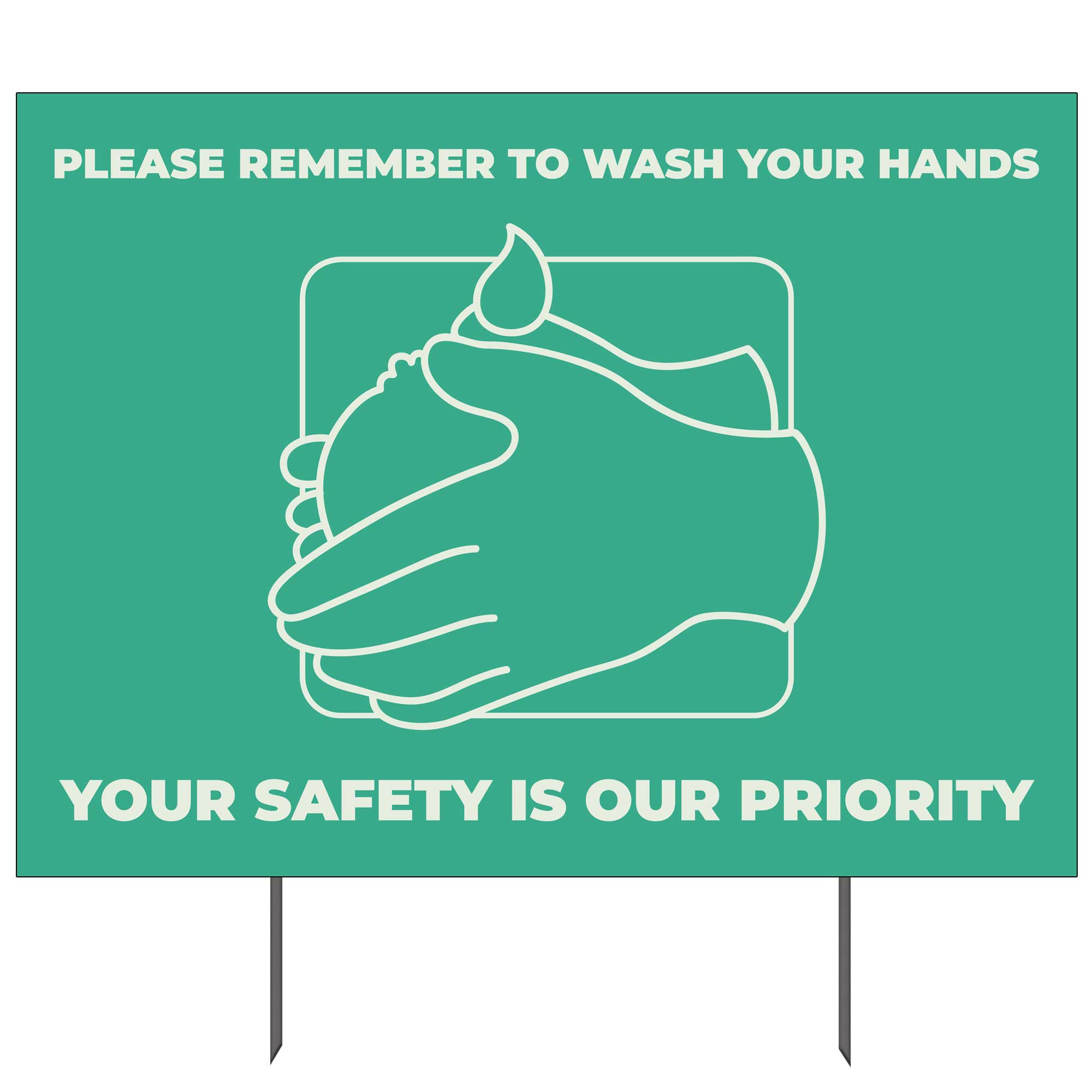 "Please Remember To Wash Your Hands" Double-sided Yard Sign, 23x17-in ...