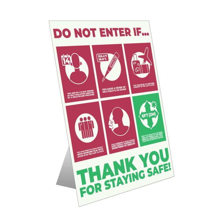 "Do Not Enter If...Thank You For Staying Safe!" Table Top Sign | Plum Grove