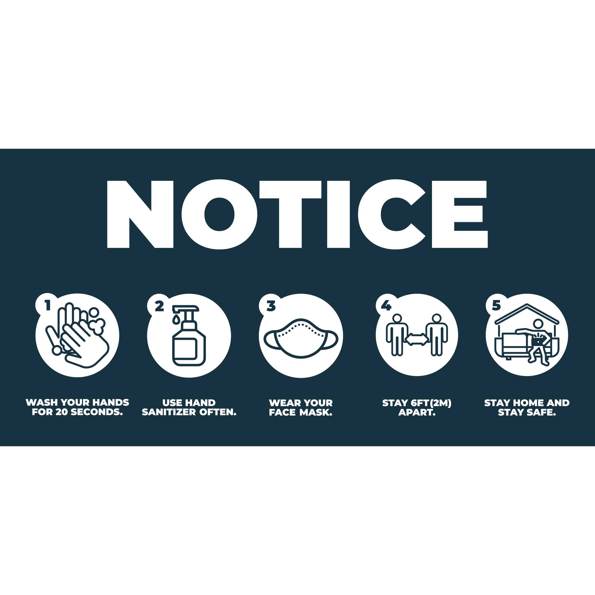 "Notice" 5 Things for Health & Safety Banner | Plum Grove