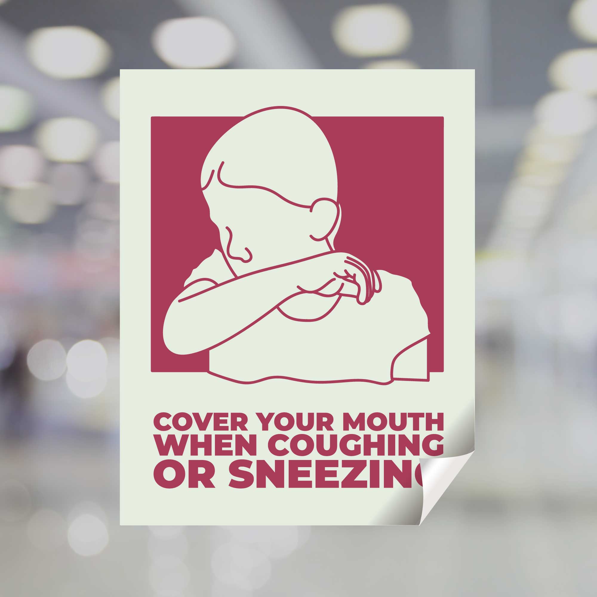 "Cover Your Mouth" Window Decal | Plum Grove