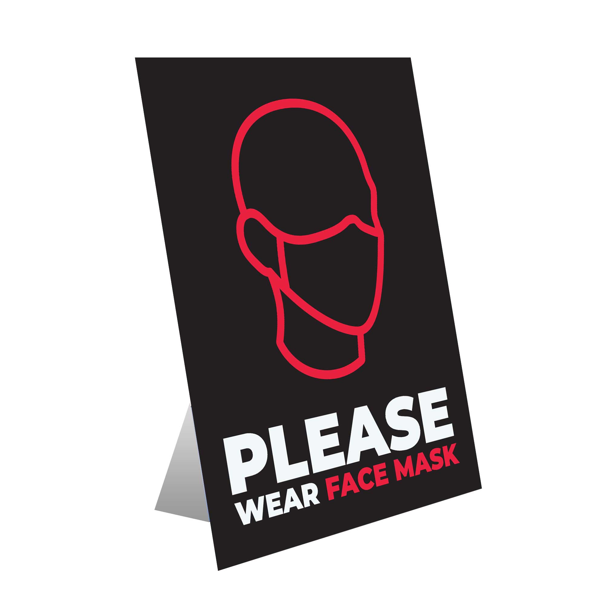Black "Please Wear Face Mask" Table Top Sign | Plum Grove