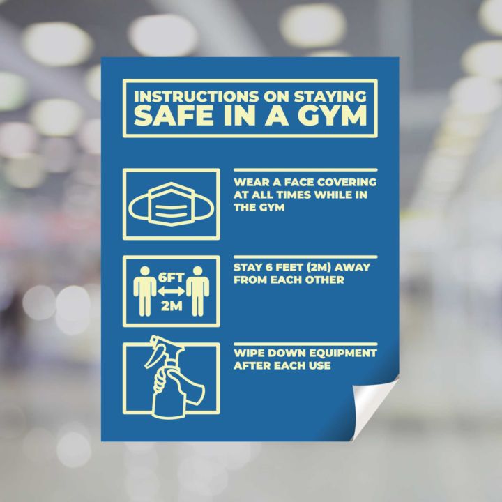 “Instructions On Staying Safe In A Gym” Window Decal | Plum Grove