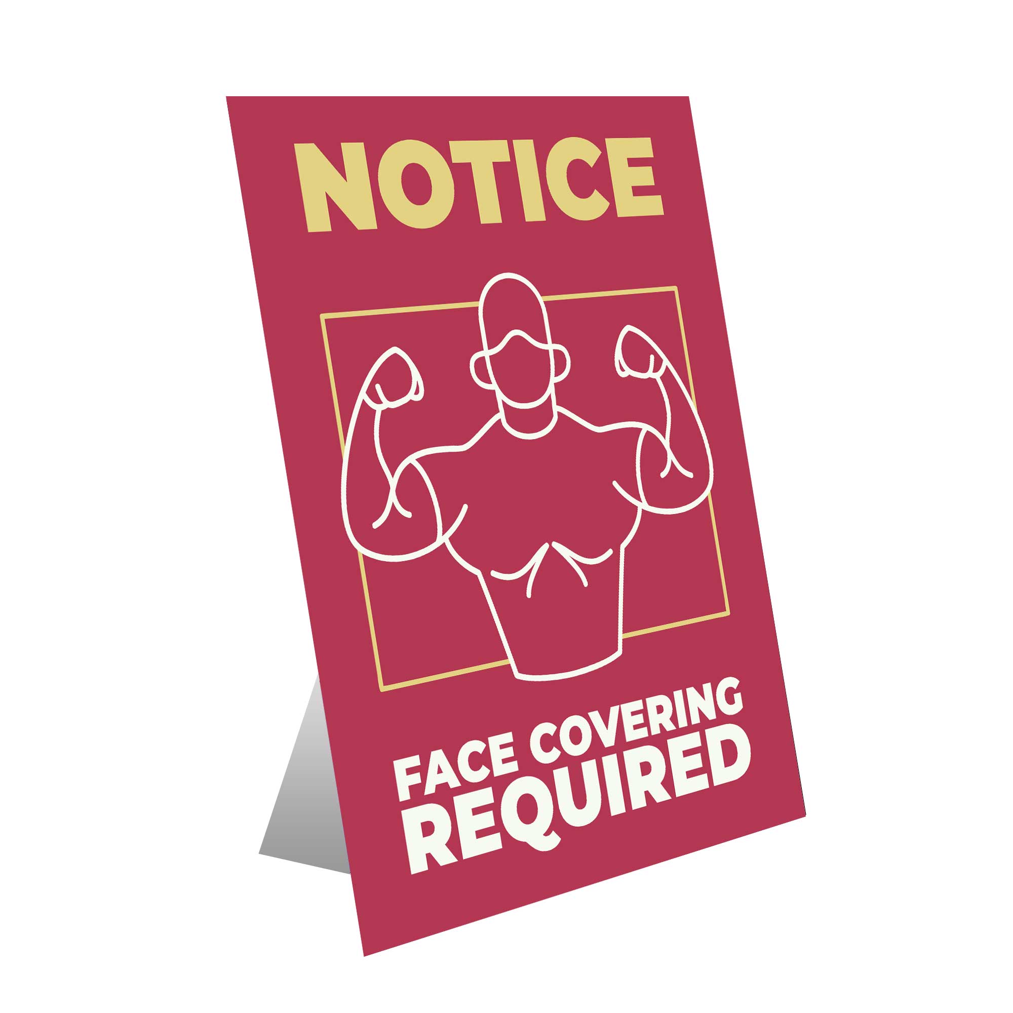 Gym "Notice - Face Covering Required" Table Top Sign | Plum Grove