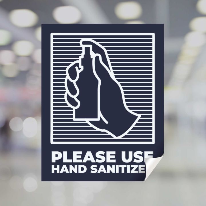 “Please Use Hand Sanitizer” Window Decal | Plum Grove