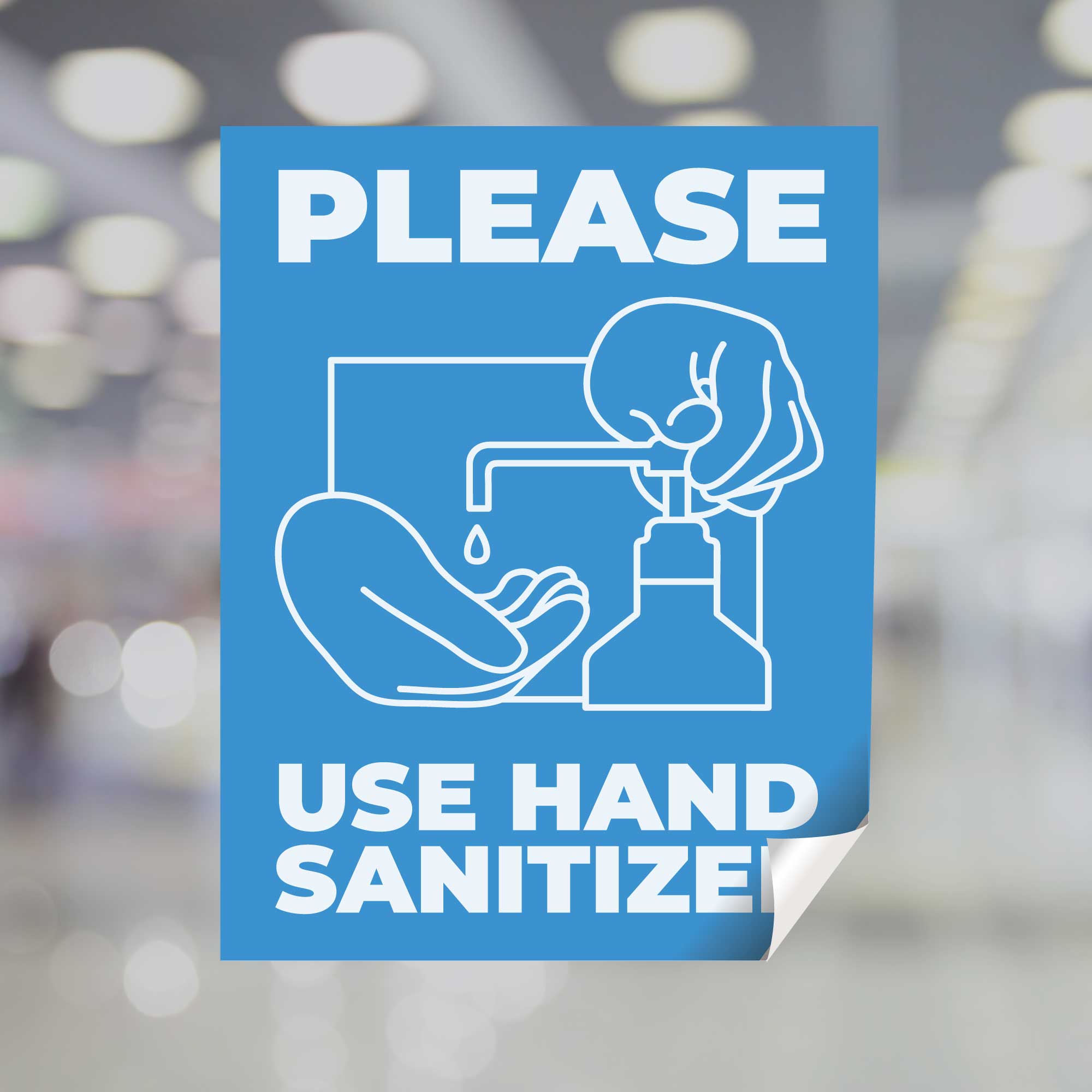 “Please Use Hand Sanitizer” Window Decal | Plum Grove