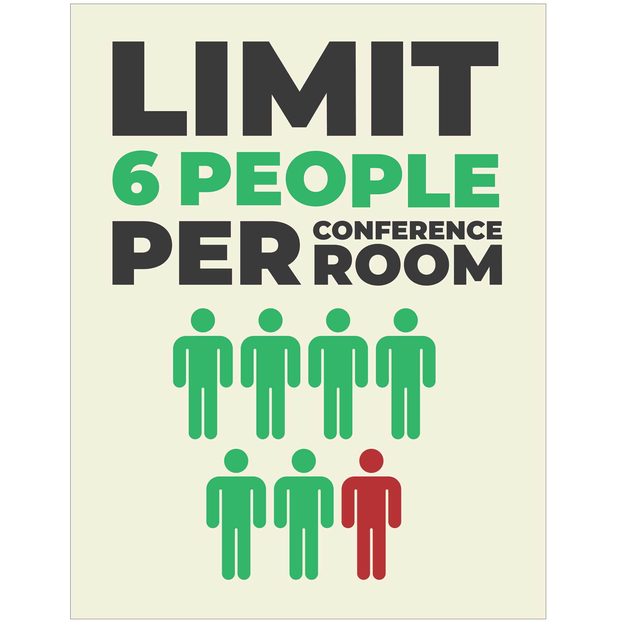 "Limit 6 People Per Conference Room" Poster | Plum Grove