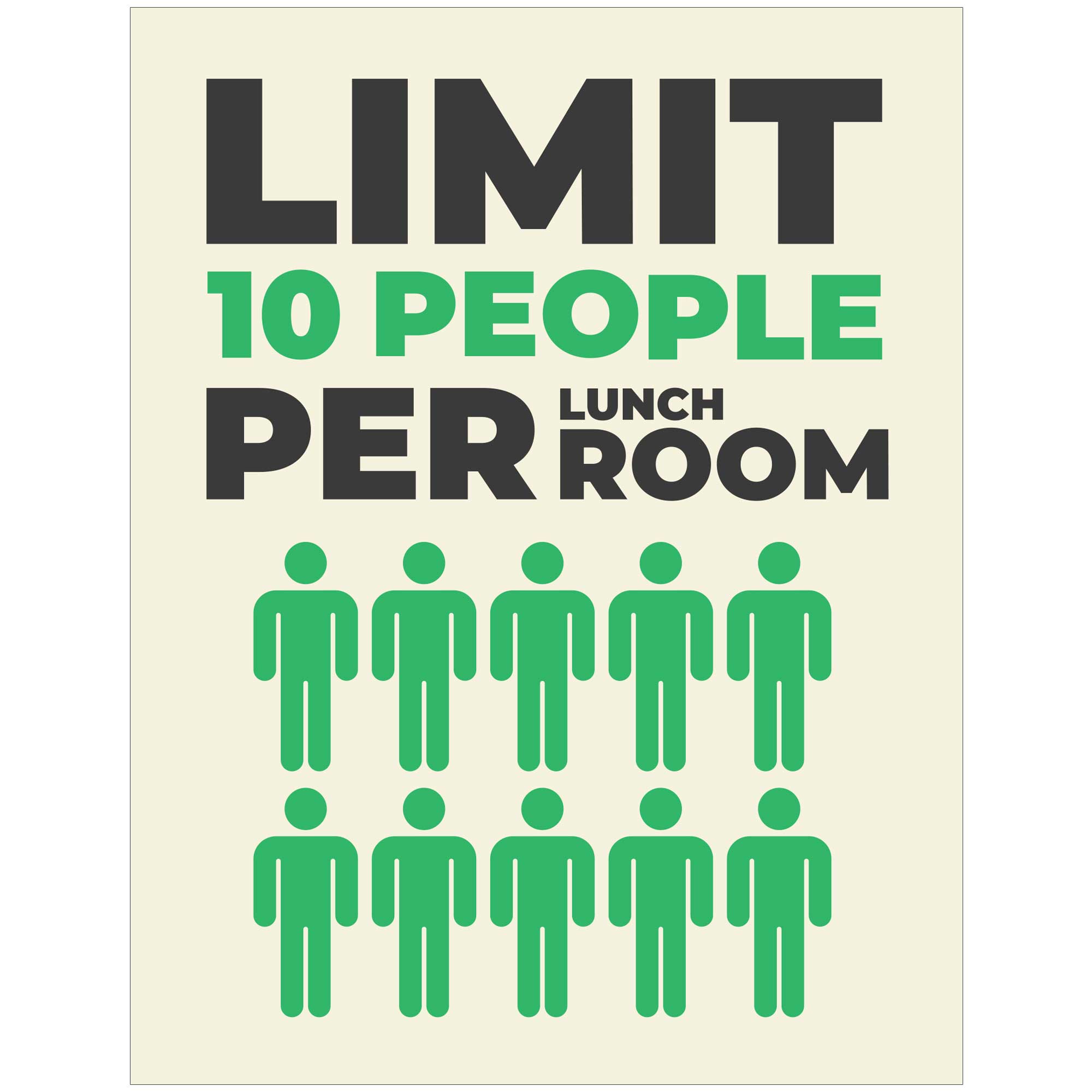 "Limit 10 People Per Lunch Room" Poster | Plum Grove