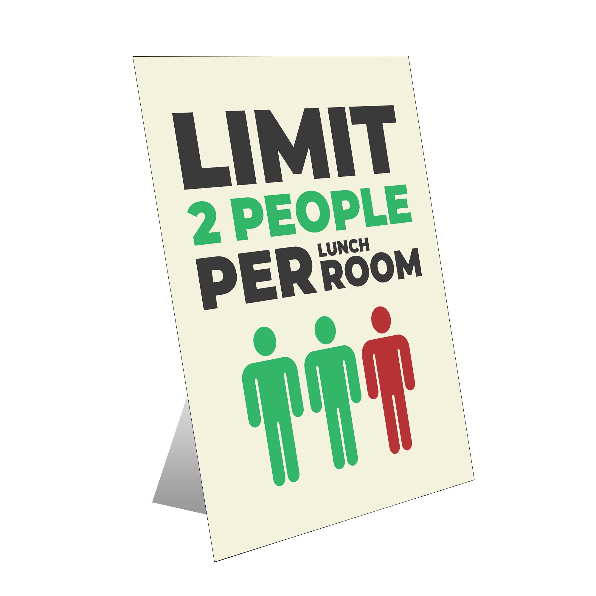 "Limit 2 People Per Lunch Room" Table Top Sign | Plum Grove