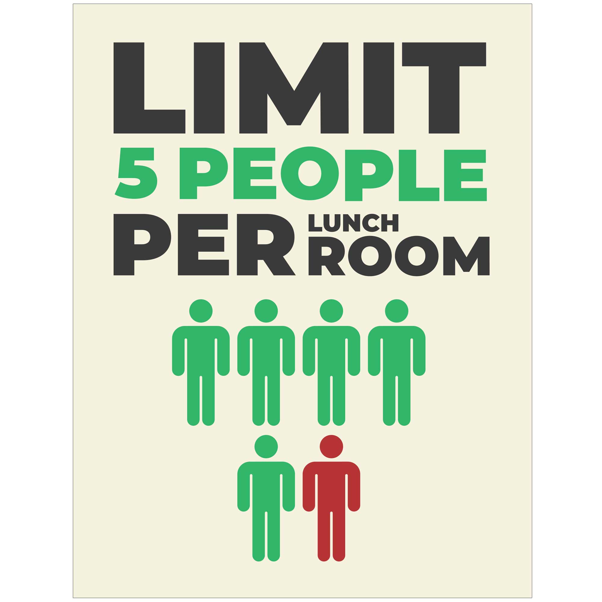 "Limit 5 People Per Lunch Room" Poster | Plum Grove