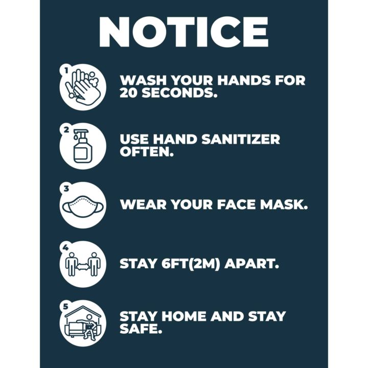"Notice" With Safety Instructions Poster | Plum Grove