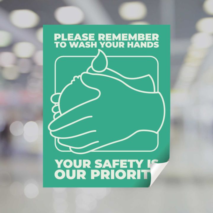 “Please Remember To Wash Your Hands" Window Decal | Plum Grove