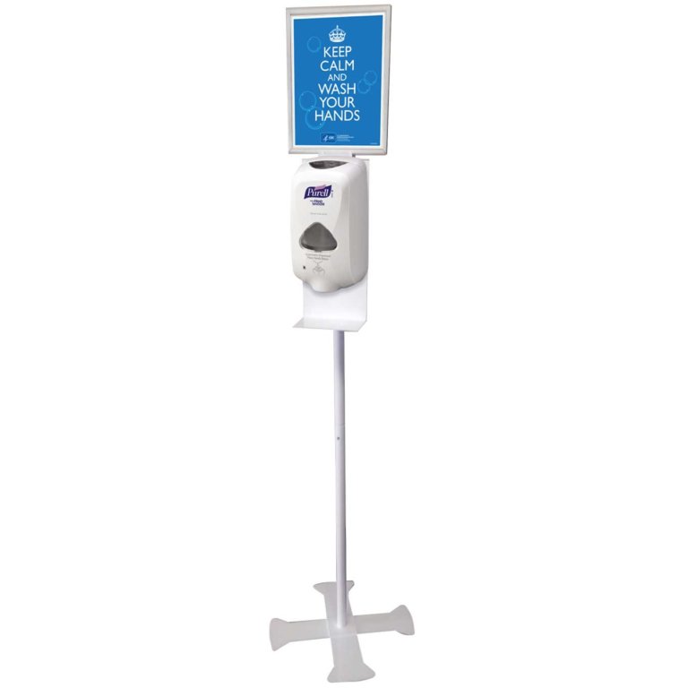 Automatic Hand Sanitizer Dispenser with Silver Stand & Sign ...