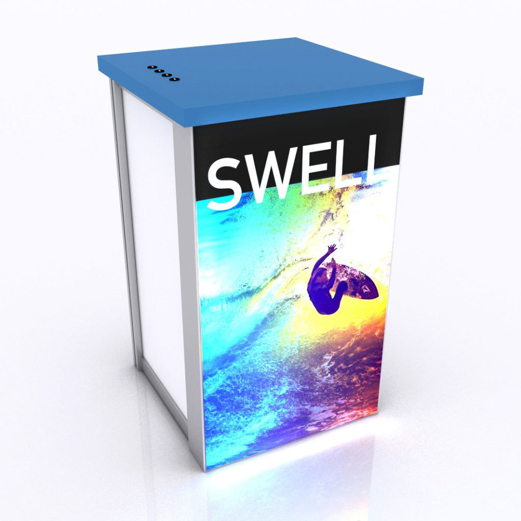 Wireless Charging Bistro Table, Hexagon with LED Rim, 3x3x3.4-ft | Plum ...