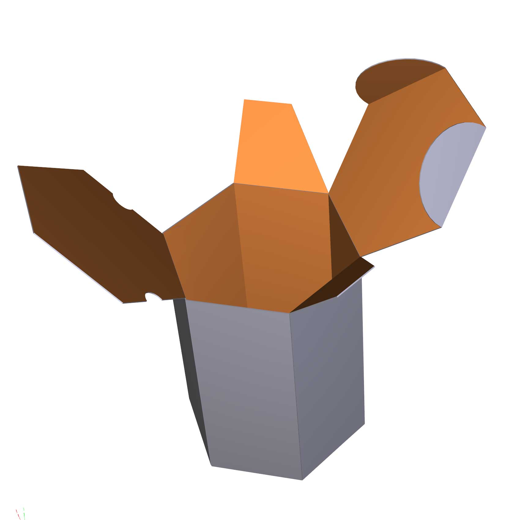 "8-in H x 19.5-in diameter 8-sided polygon box with double top and ...