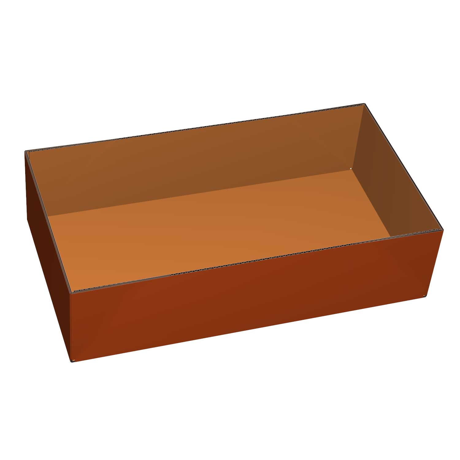 "8-in W x 12-in L x 4-in H rectangular box with open top. | Plum Grove