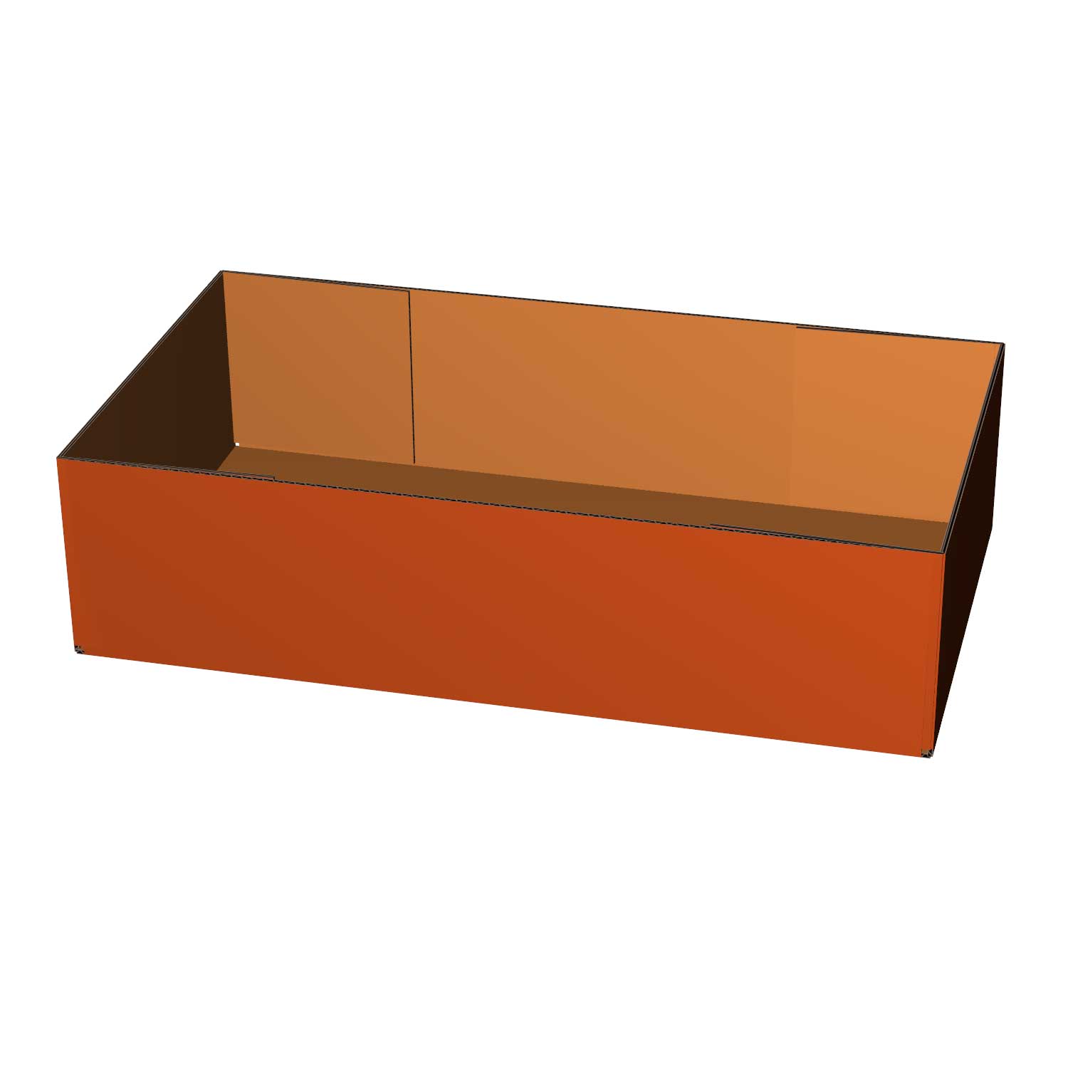 "8-in W x 12-in L x 4-in H rectangular box with open top. | Plum Grove