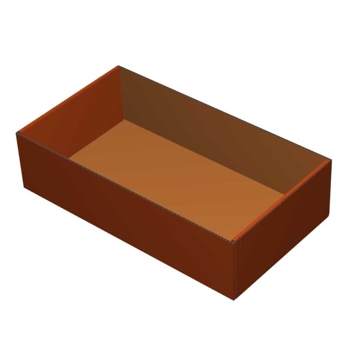 "8-in W x 12-in L x 4-in H rectangular box with open top. | Plum Grove