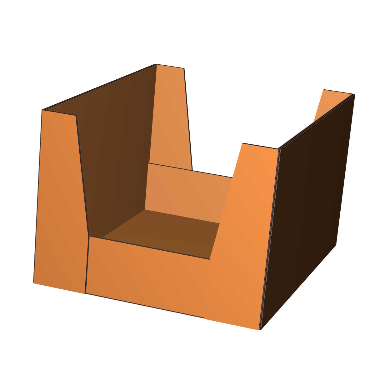 "8-in W x 12-in L x 6-in H rectangular box with open top, 2 sides are 6 ...