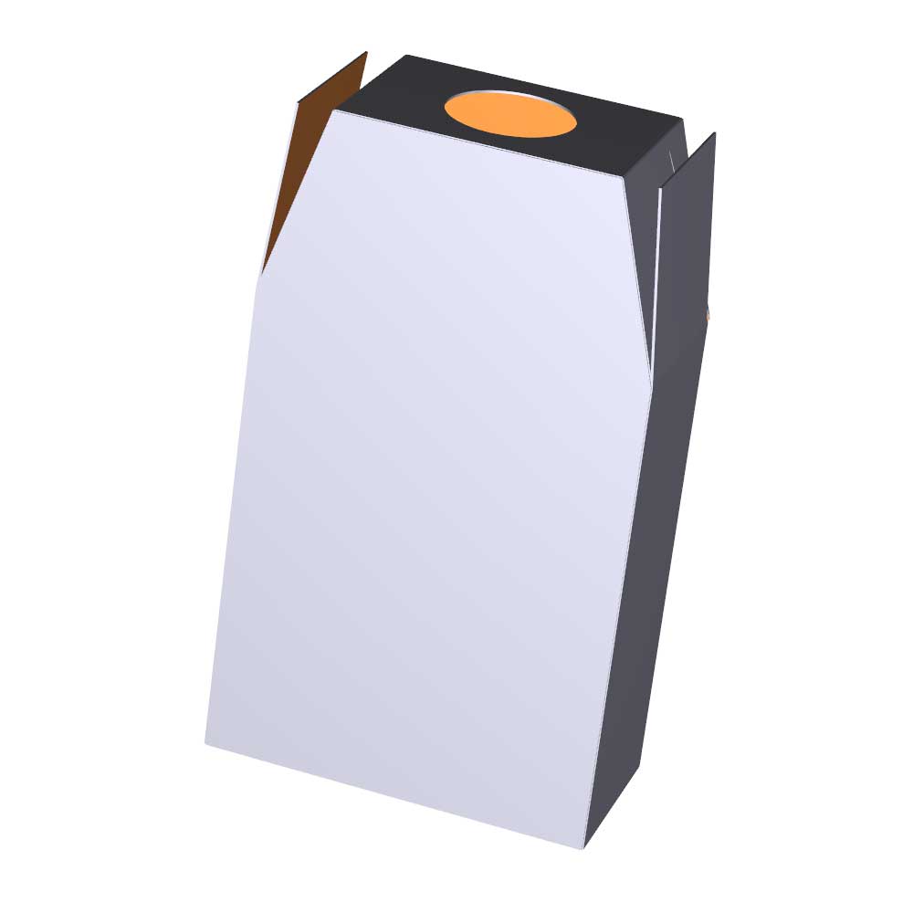 "3-in W x 7.25-in L x 10.5-in H rectangular box with open hole at top ...