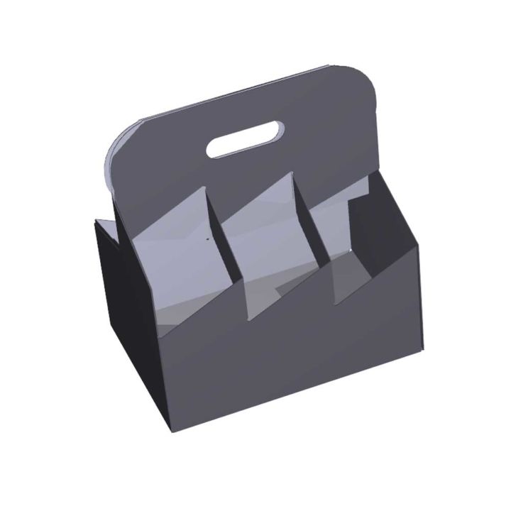 "7-in W x 12-in H x 10.5-in L six-pack holder with handles. | Plum Grove