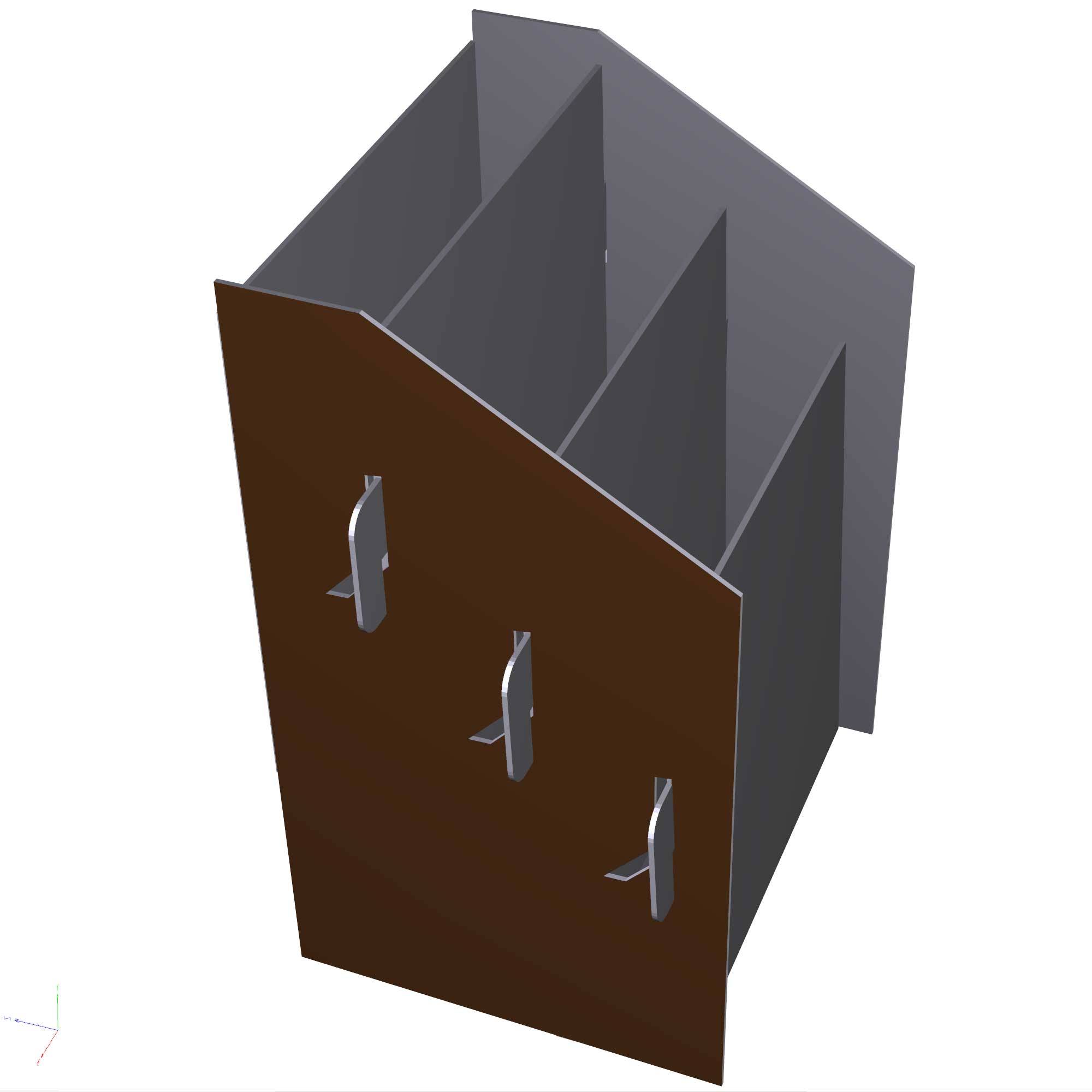 "4-in W x 3.5-in L x 6-in H muli-folder box. | Plum Grove