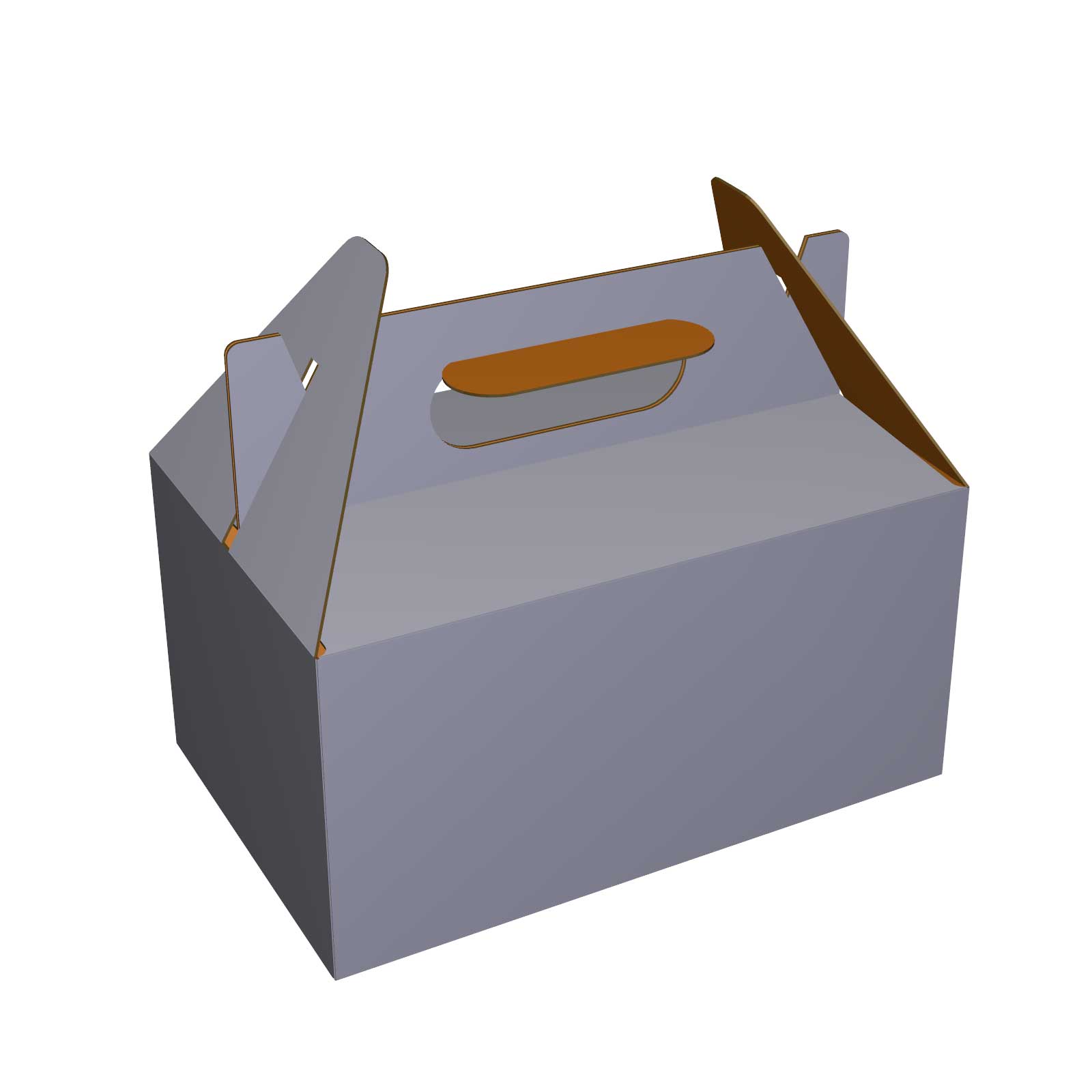 "3.25-in H x 5-in W x 8-in L rectangular patisserie box with handle ...