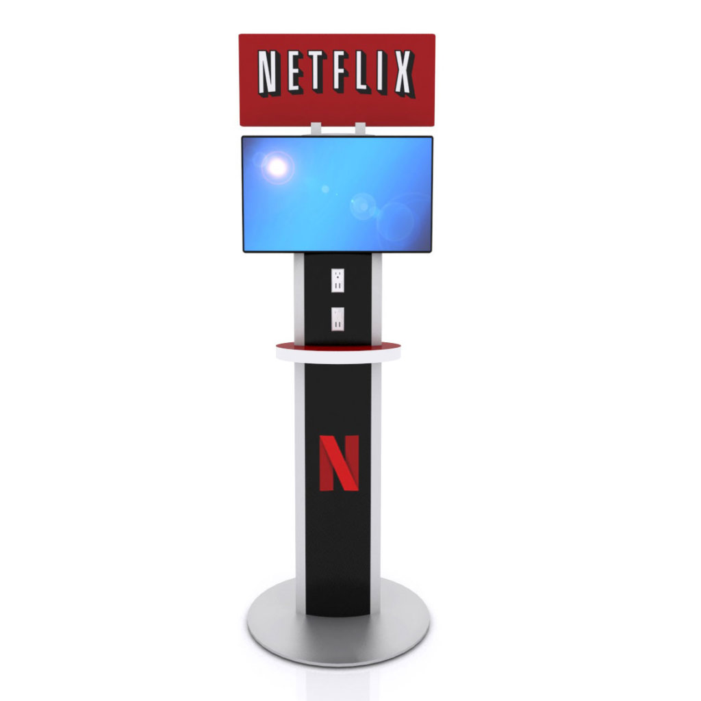 Rent or Buy – Bar Table with LED Rim & USB Charging, 3x3x3.4-ft | Plum ...