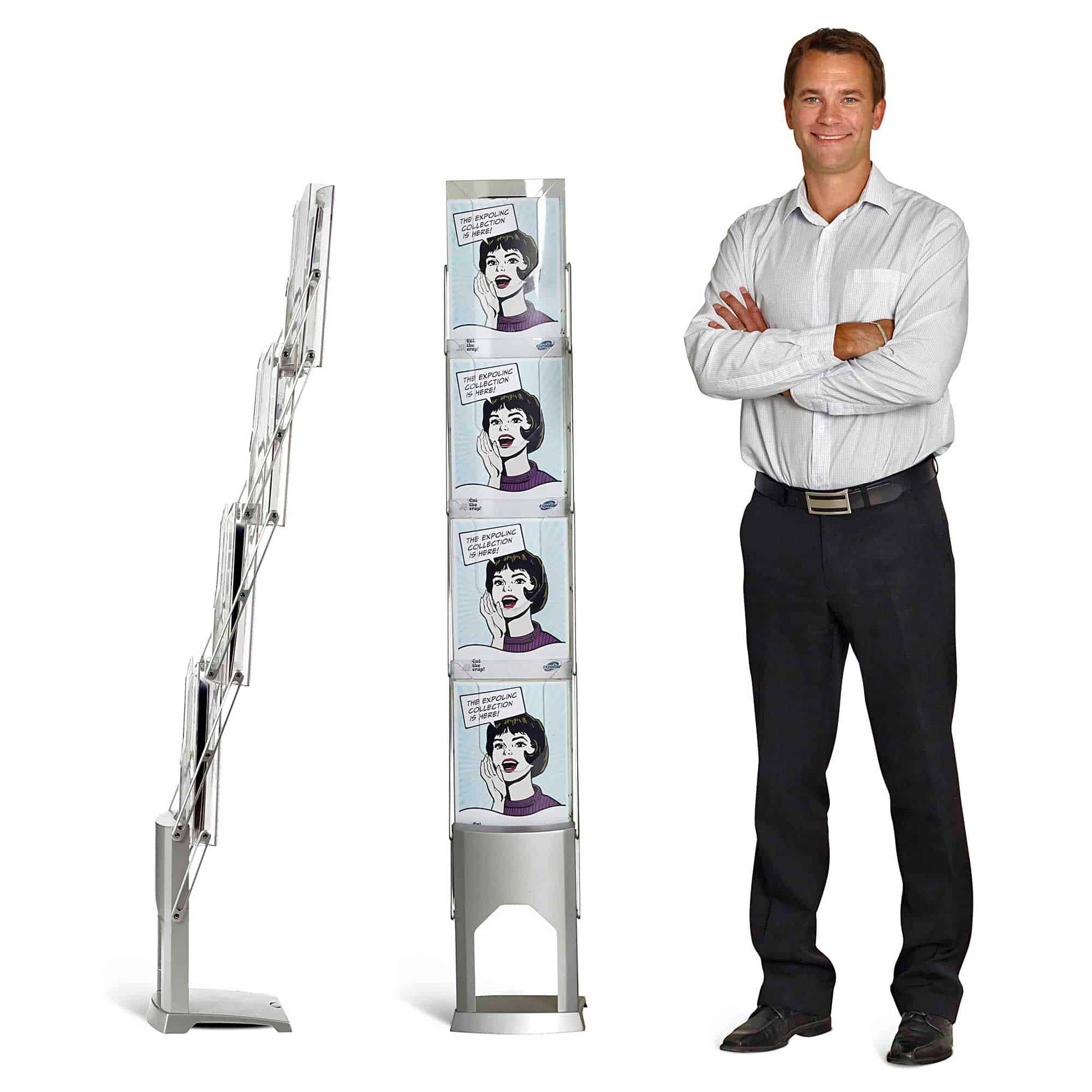 4-pocket Brochure Stand, Single-Sided | Expolinc | Plum Grove