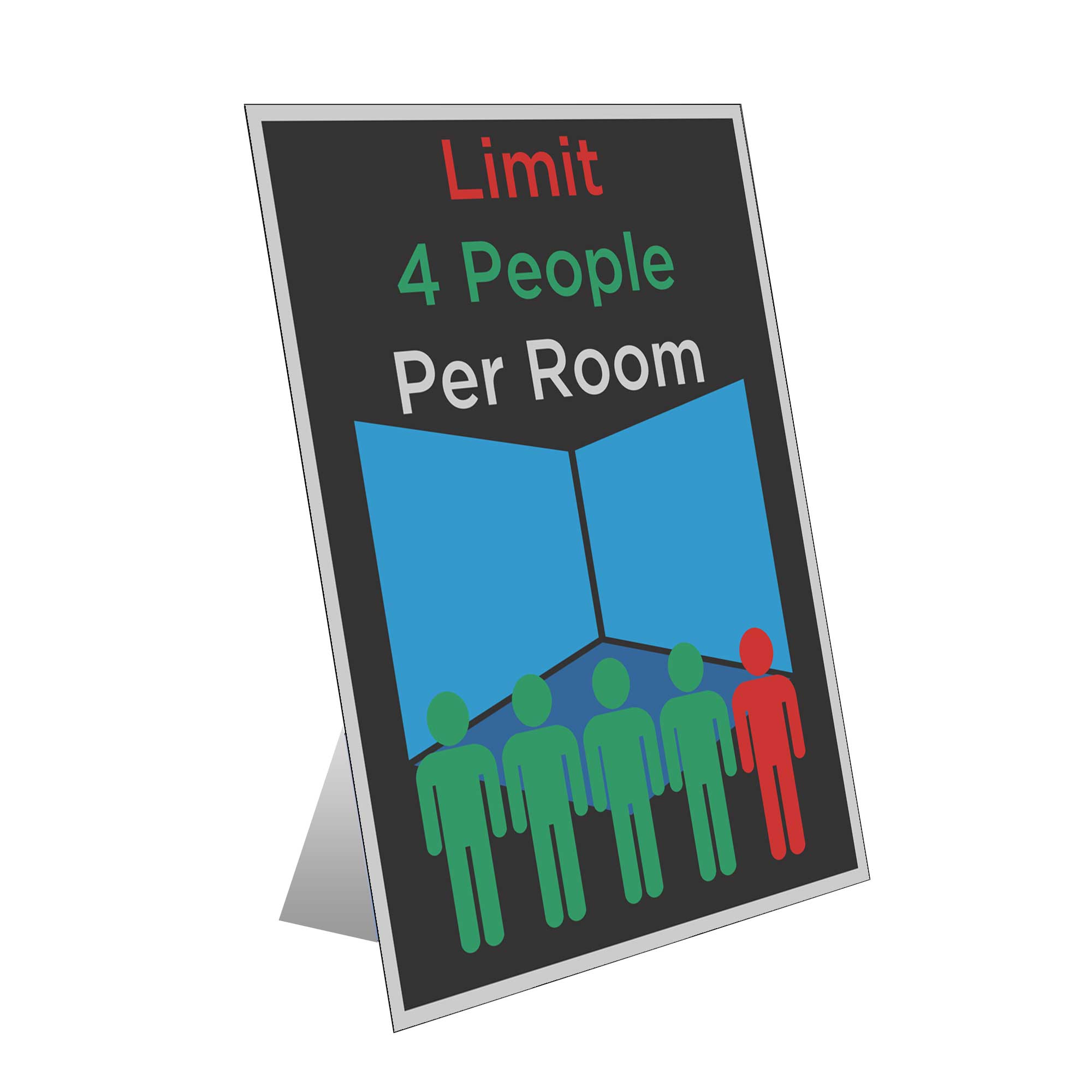 "Limit 4 People Per Room" Table Top Sign | Plum Grove