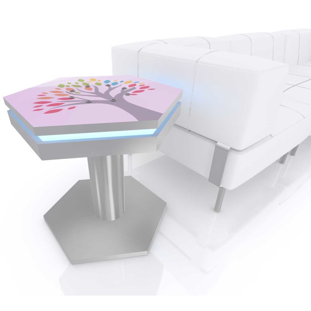 Portable Wireless Charging Bar Table with LED Rim, Various Shapes, 1 ...