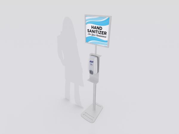 6-ft Metal Hand Sanitizer Stand with Double-sided Sign, White | Plum Grove