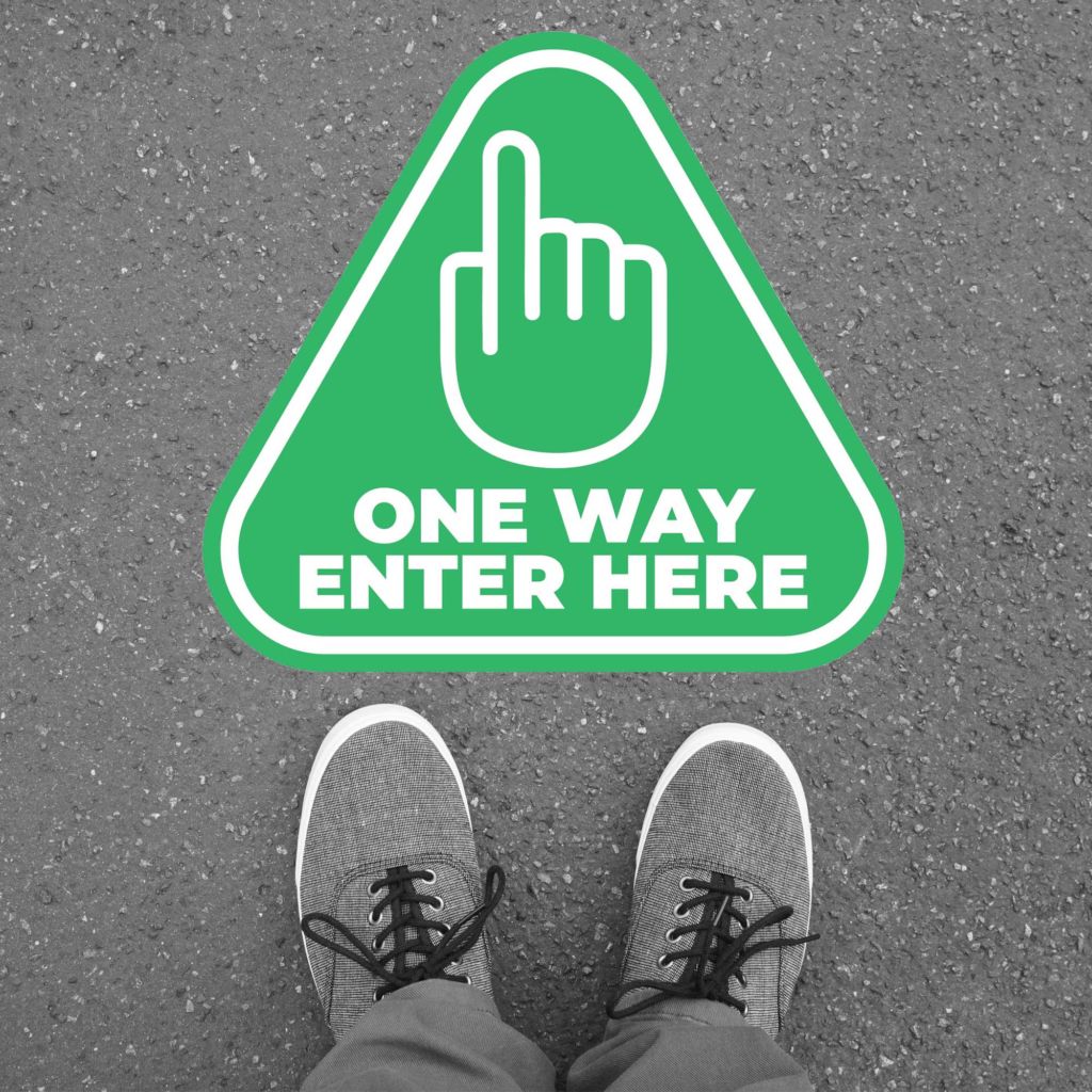 "Notice Face Covering Required" Floor Decal | Plum Grove