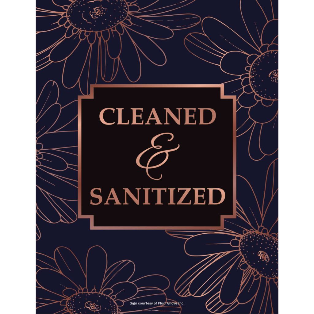 Cleaned & Sanitized (Gold Flowers) | Plum Grove
