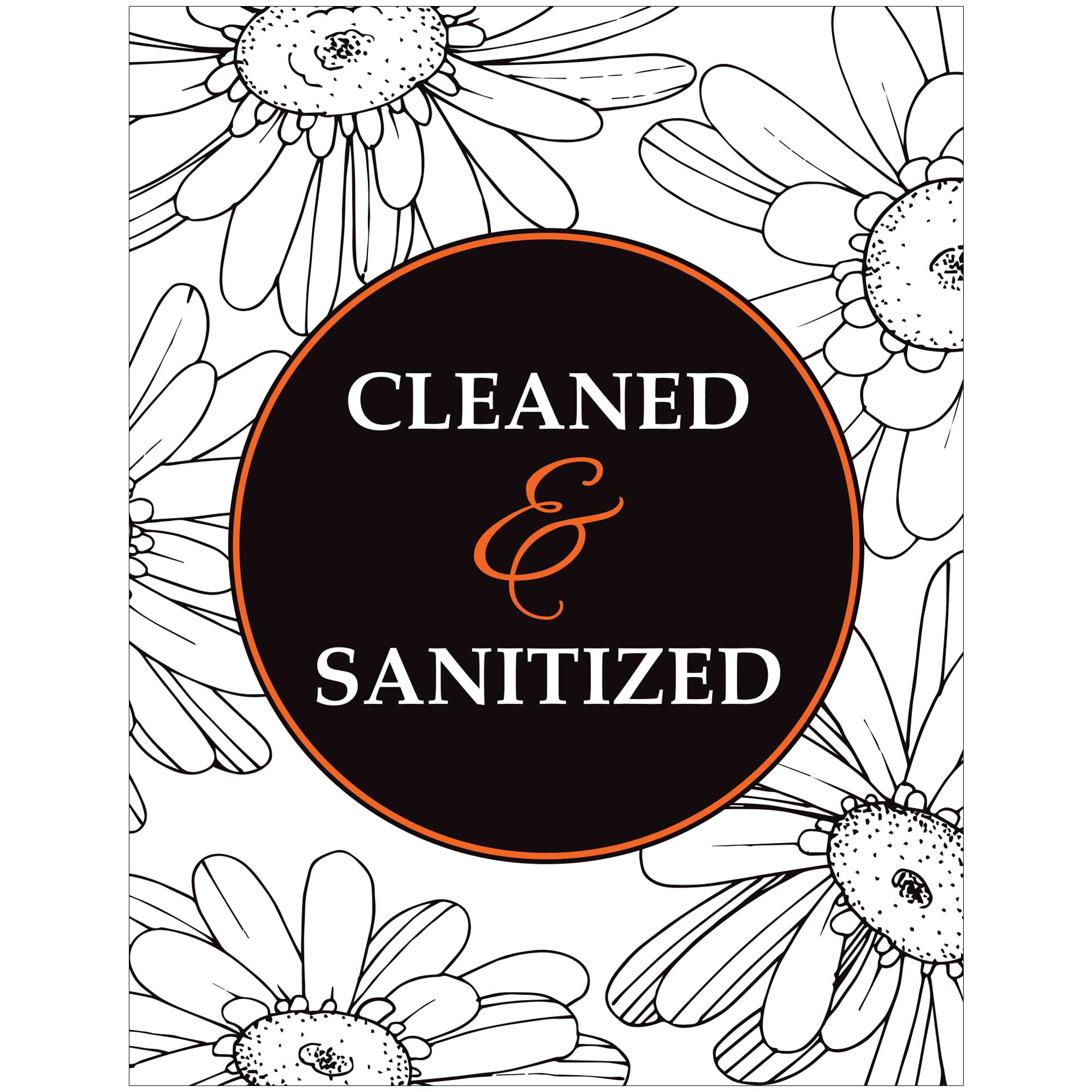 "Cleaned & Sanitized" Poster, Floral Design | Plum Grove